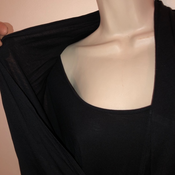 Talbots | Tops | Talbots 7 Rayon30lyocell Black Layered Knit To | Poshmark